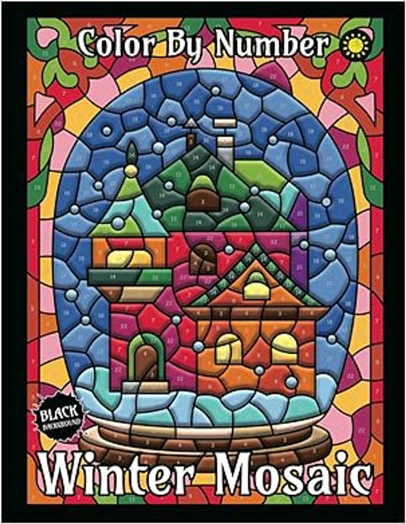Quick Ebook Winter Mosaic Color By Number (Black Backgrounds): Activity ...