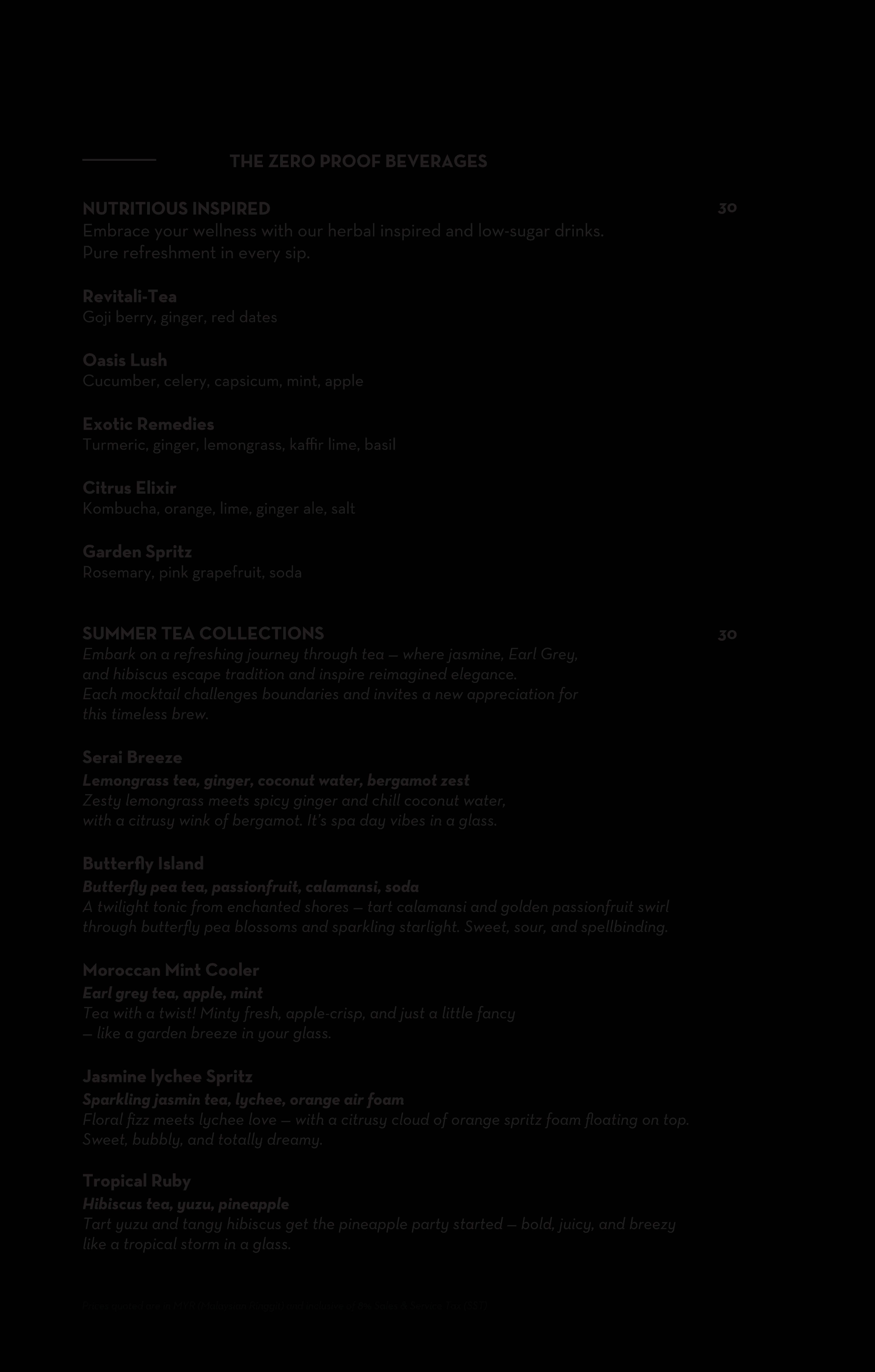 Menu: THIRTY8 Beverage Menu by Grand Hyatt Kuala Lumpur - Issuu