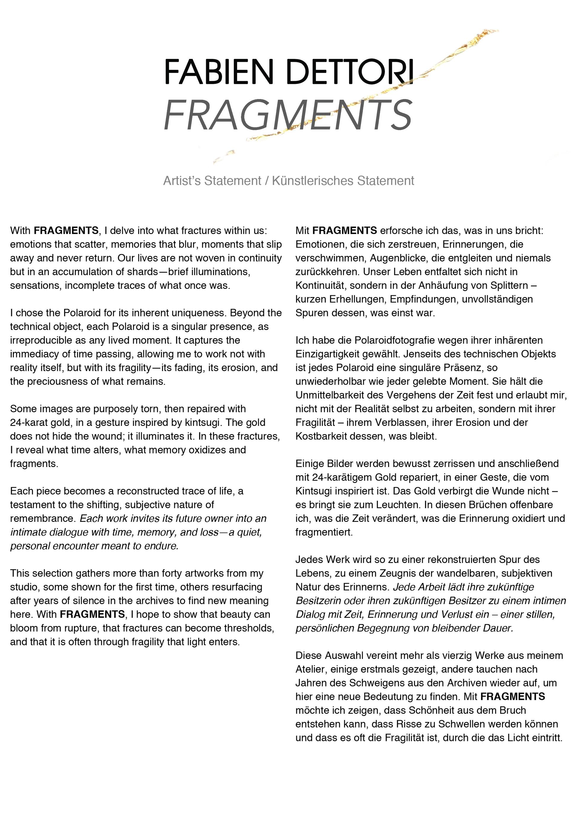 Solo show Fabien Dettori Hamburg by FABIEN DETTORI - Issuu